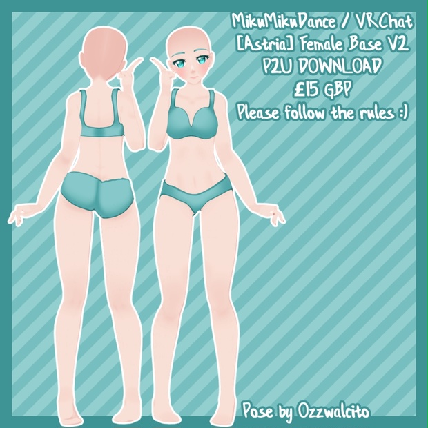 [MMD / VRChat] Female Base V2 - astrialogical3d - BOOTH