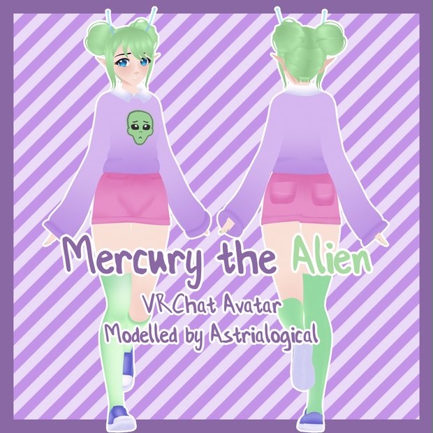 [VRChat Avatar] Mercury the Alien - astrialogical3d - BOOTH