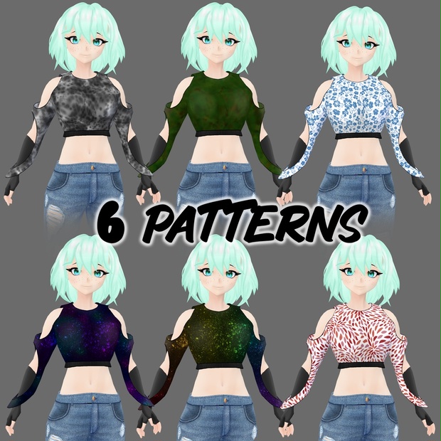 【VRoid】Cutout CropTop with gloves - christinabalser - BOOTH