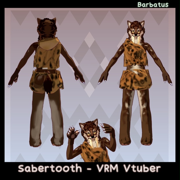 Sabertooth 3D Vtuber (VRM - Vroid File) - Barbatus Store - BOOTH