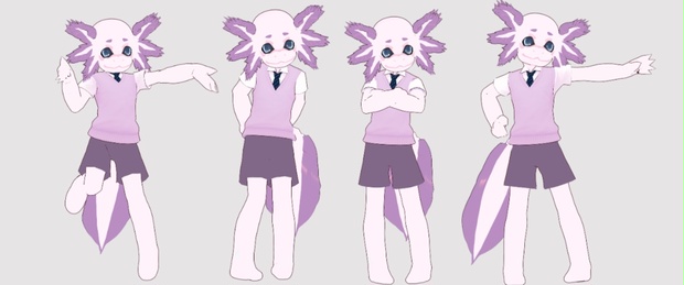 Axolotl furry vroid - Barbatus store - BOOTH
