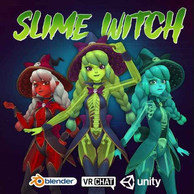 VRChat向け3Dオリジナルモデル「スライムウィッチ Slime Witch」 - Polycake - BOOTH