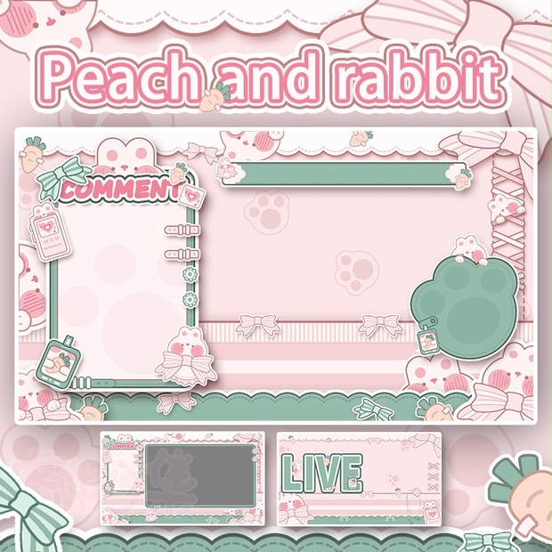 【動く配信背景】Peach and rabbit【Vtuber向け】 - 虚物集official - BOOTH