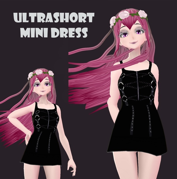 Short Gothic Dress (VRoid Texture) - Seighcho - BOOTH