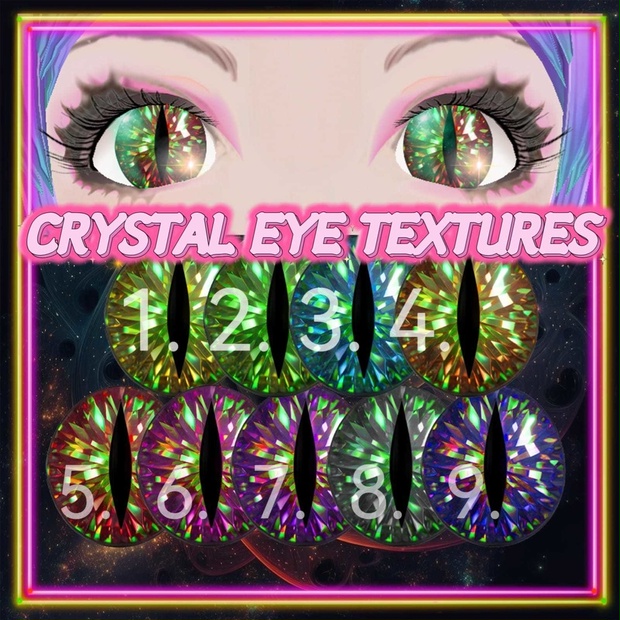 Crystal Dragon Eye Textures with Highlights for VRoid Studio - Seighcho ...