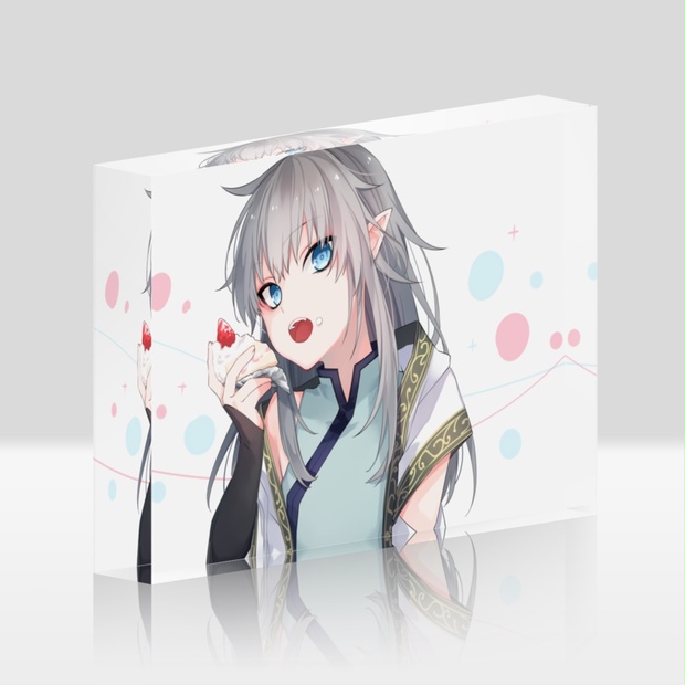【雑種妖怪 潮】アクリルブロック(2023誕生日ver.)〈ホワイト/クリア〉 - 雑種妖怪†潮†＠Vtuber - BOOTH