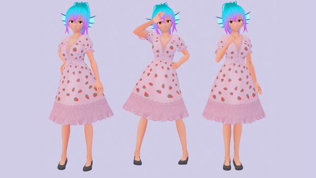 VRoid Dress | Inspired by Strawberry - Nephalia's Vroid Assests - BOOTH