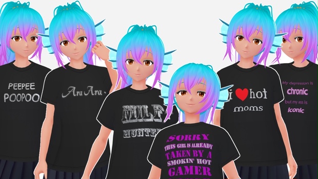 VRoid T-Shirts | Cursed Tees - Nephalia's Vroid Assests - BOOTH