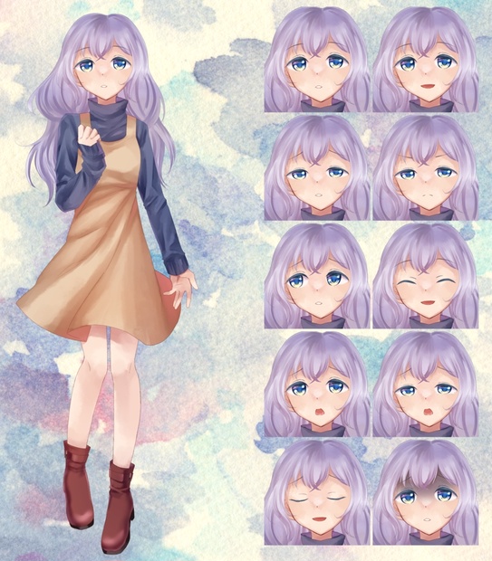 【立ち絵】ふわふわとした女の子【無料あり差分10種】 - 104 - BOOTH