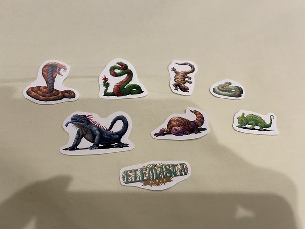 フレークシール:爬虫類セット7種 - elemasta - BOOTH