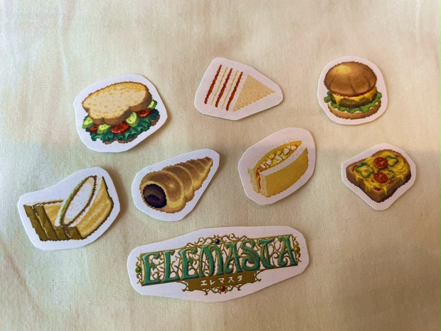 フレークシール:パンセット7種 - elemasta - BOOTH