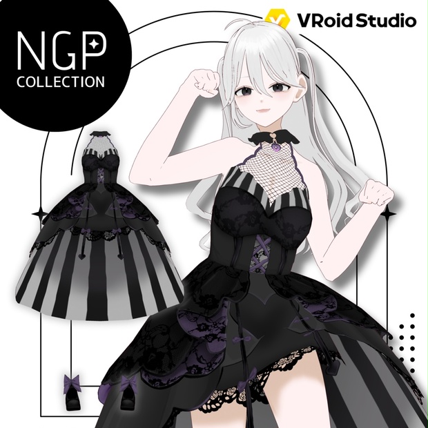 【VRoid】衣装／ゴシックドレスセット - flourish - BOOTH