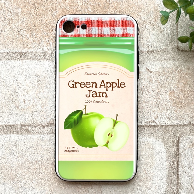 青りんごジャムのスマホケース 強化ガラス スマホケース iPhone17 Air iphone13 iphone15 iphone14 グリーンアップル iphone16 iPhone16e ...