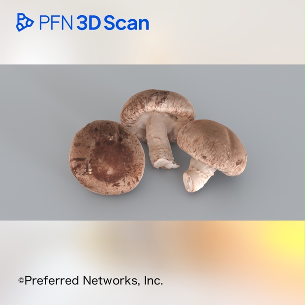 【PFN 3D Scan】しいたけ（3点セット） - PFN 3D Scan 公式 - BOOTH
