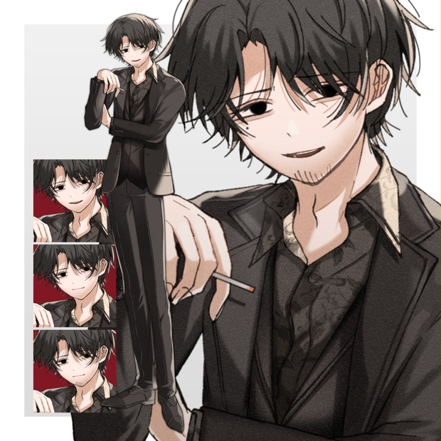 【立ち絵販売】タバコを吸うスーツの成人男性-1 - 揺籠から地獄まで - BOOTH