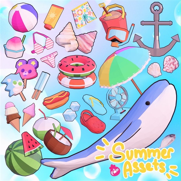 3D Low Poly Summer Assets - dariruupom - BOOTH