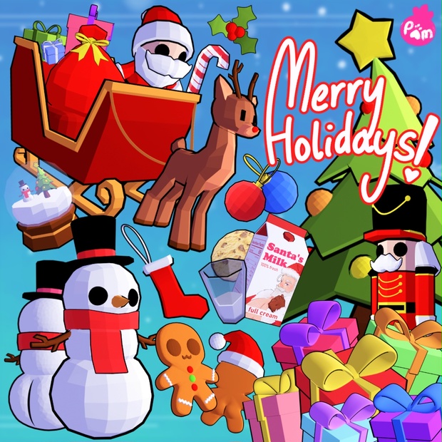 3D Low Poly Christmas Assets - dariruupom - BOOTH