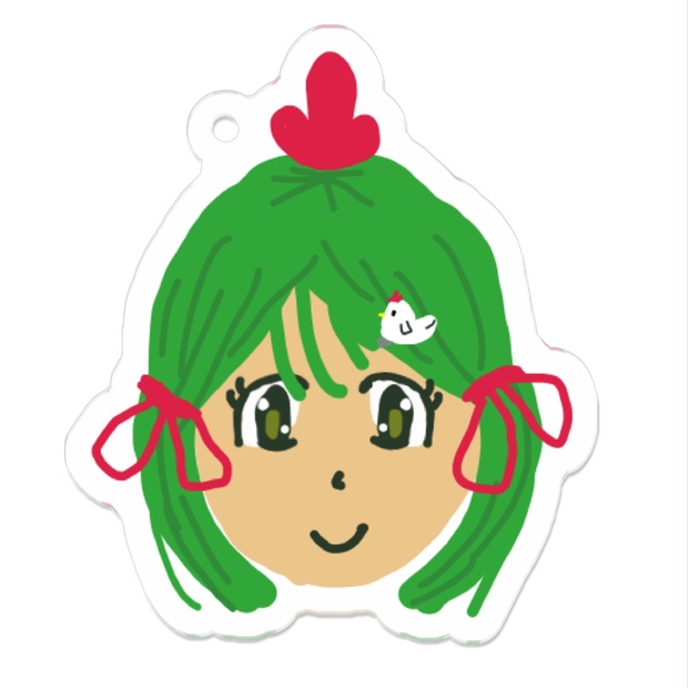 🐓【アニマル珍道中】鶏森みどりフェイス☆アクキー - animal-tindo-chu - BOOTH