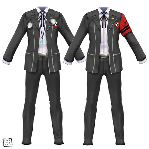 【Vroid用】 Persona 3 Reload MC Uniform (Uniform+Armband+MP3+Earphones ...