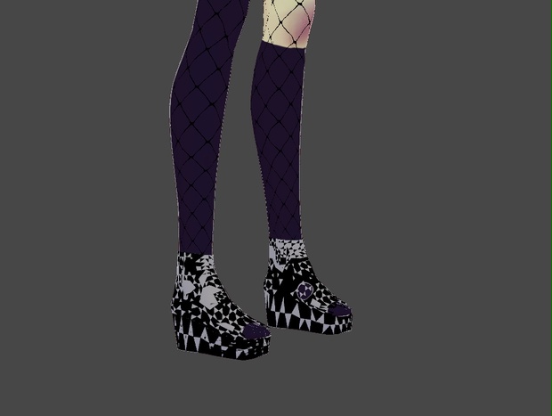 cute alt 80s platform shoes black and white - piximeat - BOOTH