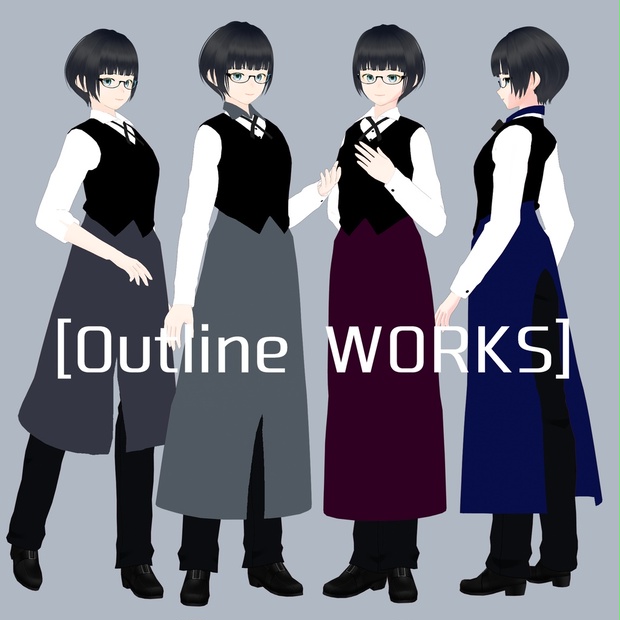 【outline works】08 VRM Model/VROID - 6666669 (a.k.a. ROLOCK) - BOOTH