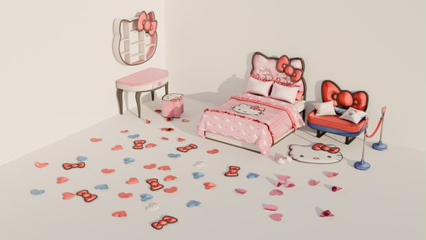 Hello Kitty Bedroom Bundle ベッドルーム バンドル | VRChat - Asset Corner - BOOTH
