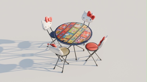 Cute Table Set かわいいテーブルセット | VRChat - Asset Corner - BOOTH