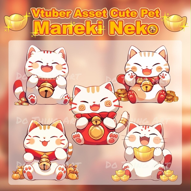 Vtuber Asset Maneki Neko Decoration | Chinese New Year Theme | Festive ...