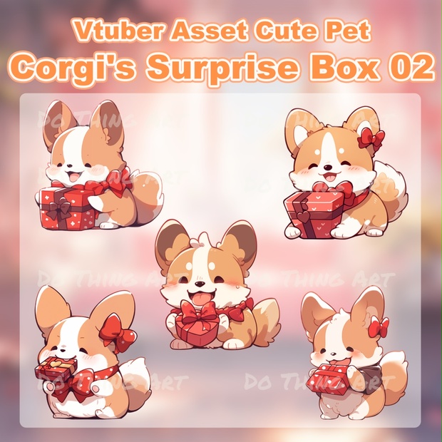 Vtuber Asset Corgi Surprise Box Decoration 02 | Valentines | Twitch ...