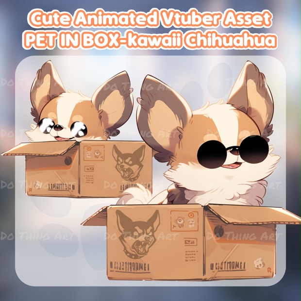 Cute Chihuahua in the Box Decoration | Vtuber Assets | Vtuber Friend ...
