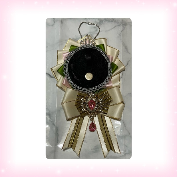 痛ロゼット ピンク×黄緑 57mm 缶バッジ - LUNA ROSETTE - BOOTH