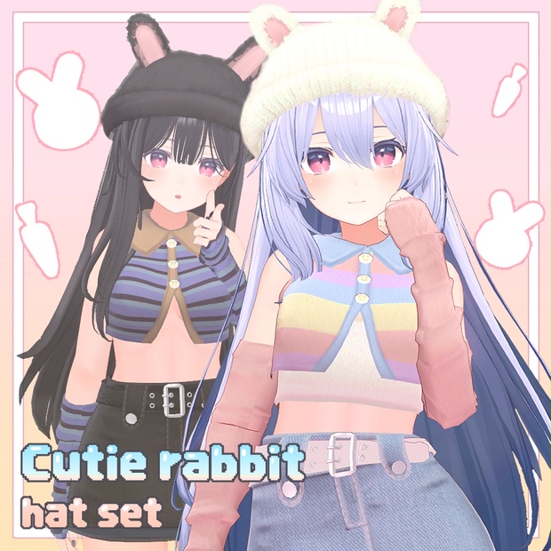 [kikyo] Cutie rabbit hat set (VRC 3Dアイテム) - shushu *BOUTIQUE* - BOOTH