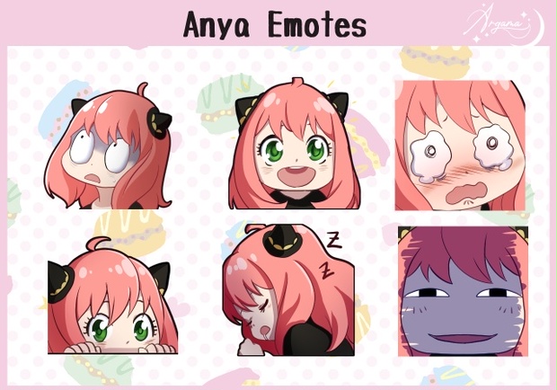 6 Anya Emotes SpyxFamily - ArgamaWitch - BOOTH