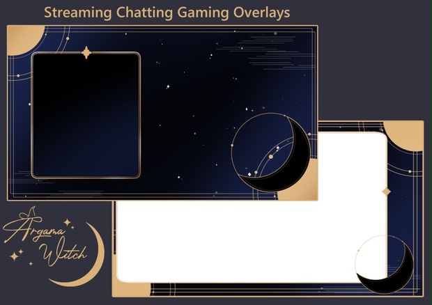 Moon and Stars Streaming Overlay Twitch Youtube Vtubing - ArgamaWitch ...