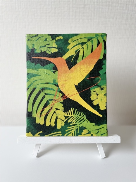 Colibrí (ハチドリ) /キャンバス(F0号) - Lineas de Aska(アスカの紙上絵) - BOOTH