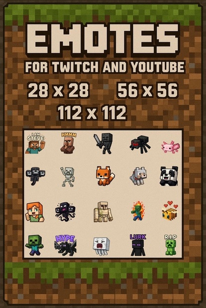 20 Minecraft Emotes - Dark Otaku Emotes - BOOTH