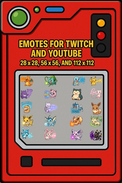 20 Pokémon Emotes - Dark Otaku Emotes - BOOTH