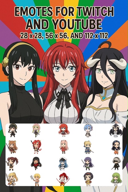 20 Anime Waifu Emotes Vol 1 - Dark Otaku Emotes - BOOTH