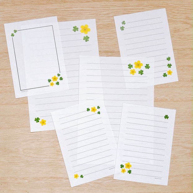 ひとこと便せん A5-2柄 A6-4柄 カタバミ - ていあとあみやののん - BOOTH