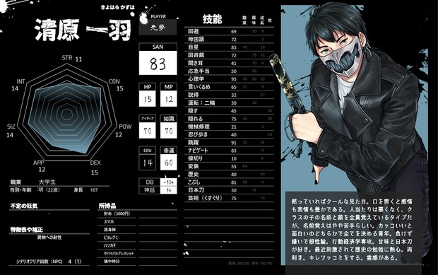 かっこいいキャラシ画像（CoC6版）が作れるエクセル - もち鍋 - BOOTH