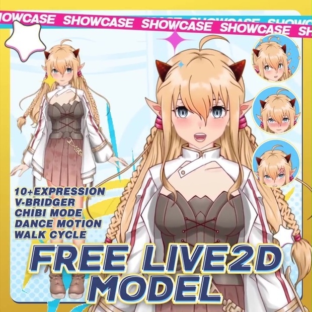 【無料Live2D VTuberモデル】ハーフデーモンエルフ / 【Free Live2D VTuber Model】Half-Demon Elf - Vtuber Graphic - BOOTH