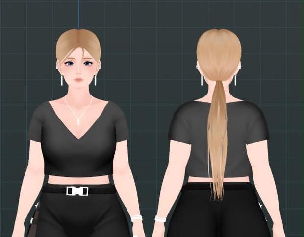 Low Pony - VRChat Hair Asset - Kelseu - BOOTH