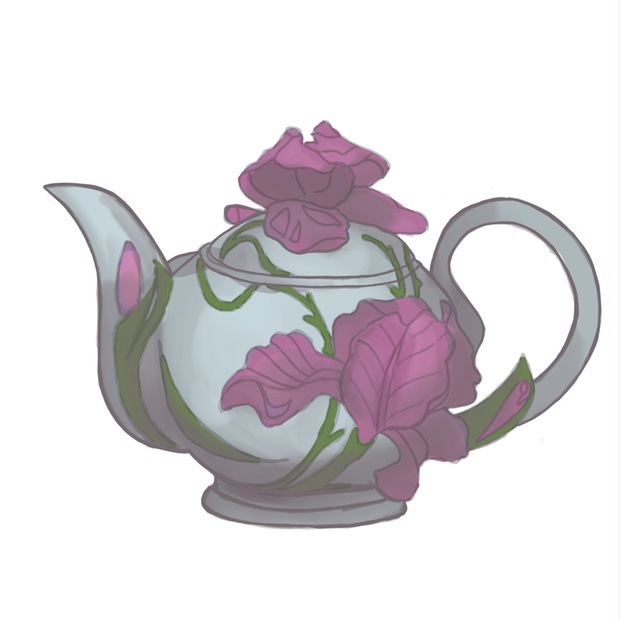 Free vtuber asset - Floral Garden Teapot - awasheeh - BOOTH