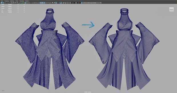 【着物モデルのリトポロジー/動画メイキング】Yu-key Workflow - YK3D shop - BOOTH