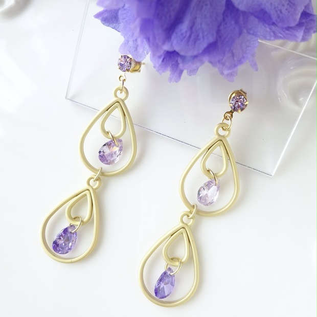 紫陽花雨雫・ピアス - Rose Rain - BOOTH