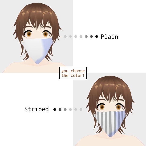 Bandana Face Mask for VRoid - Vampiredirt - BOOTH