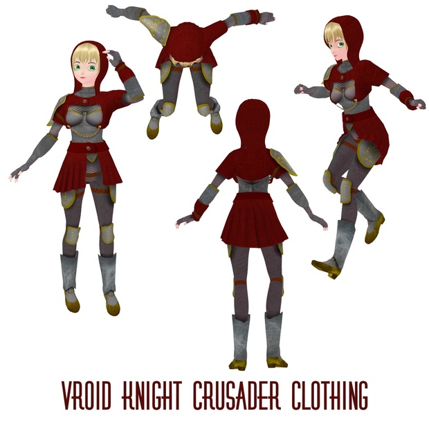 VRoid Female Knight Crusader Clothing - Vampiredirt - BOOTH