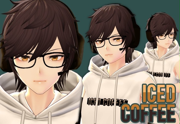 【VROID】男性用髪型のプリセット1894 | Iced Coffee (Men hair preset 1894) | VRoid ...