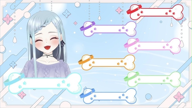 【肉球が動く】骨ネームプレート【全7色】 - primus-2d - BOOTH