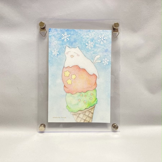 額装原画「やっぱり冬はアイスでしょ！」 - aruru na rurua - BOOTH